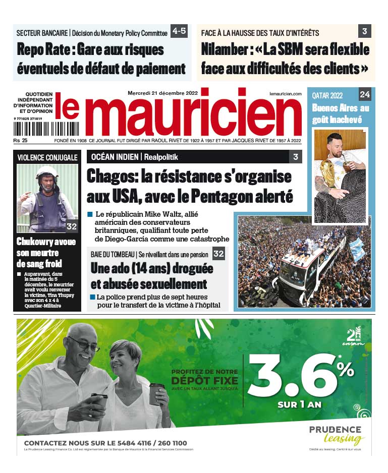 Le Mauricien du 21 décembre 2022 | Le Mauricien
