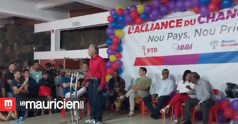 Arvin Boolell attaque Xavier-Luc Duval lors de son discours de campagne ...
